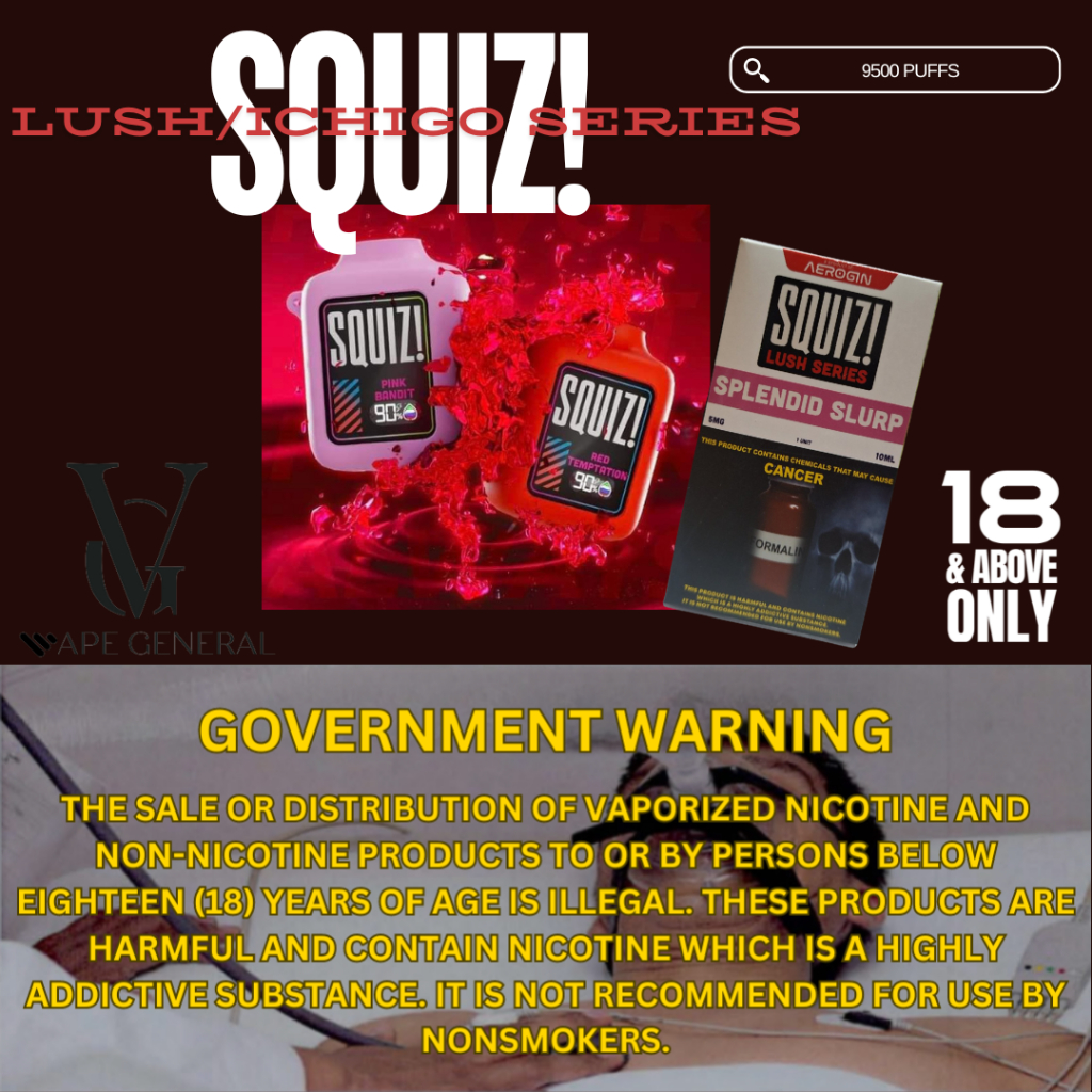 SQUIZ 9500 PUFFS DISPOSABLE POD (Free Lanyard) | Shopee Philippines