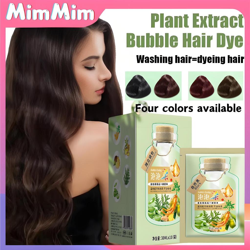 300ml Natural Bubble Coloring Plant Hair Dye Shampoo Organic Color Hair ...