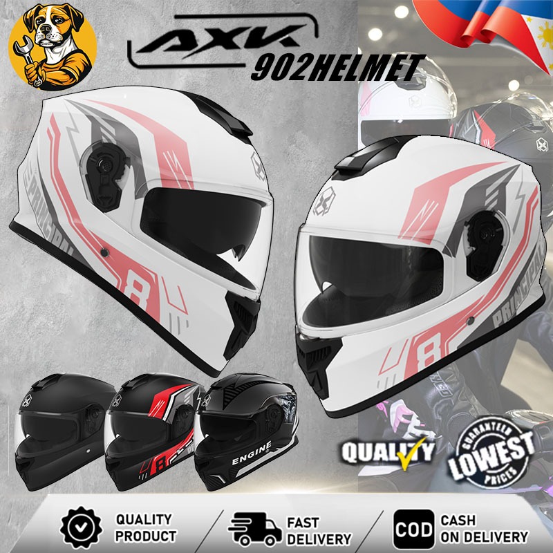 AXK 902 Affordable Dual Lens Classic Motorcycle Helmet Couple's Full ...