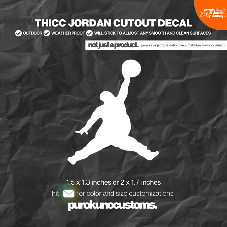 THICC JORDAN CUTOUT DECAL STICKER | Shopee Philippines