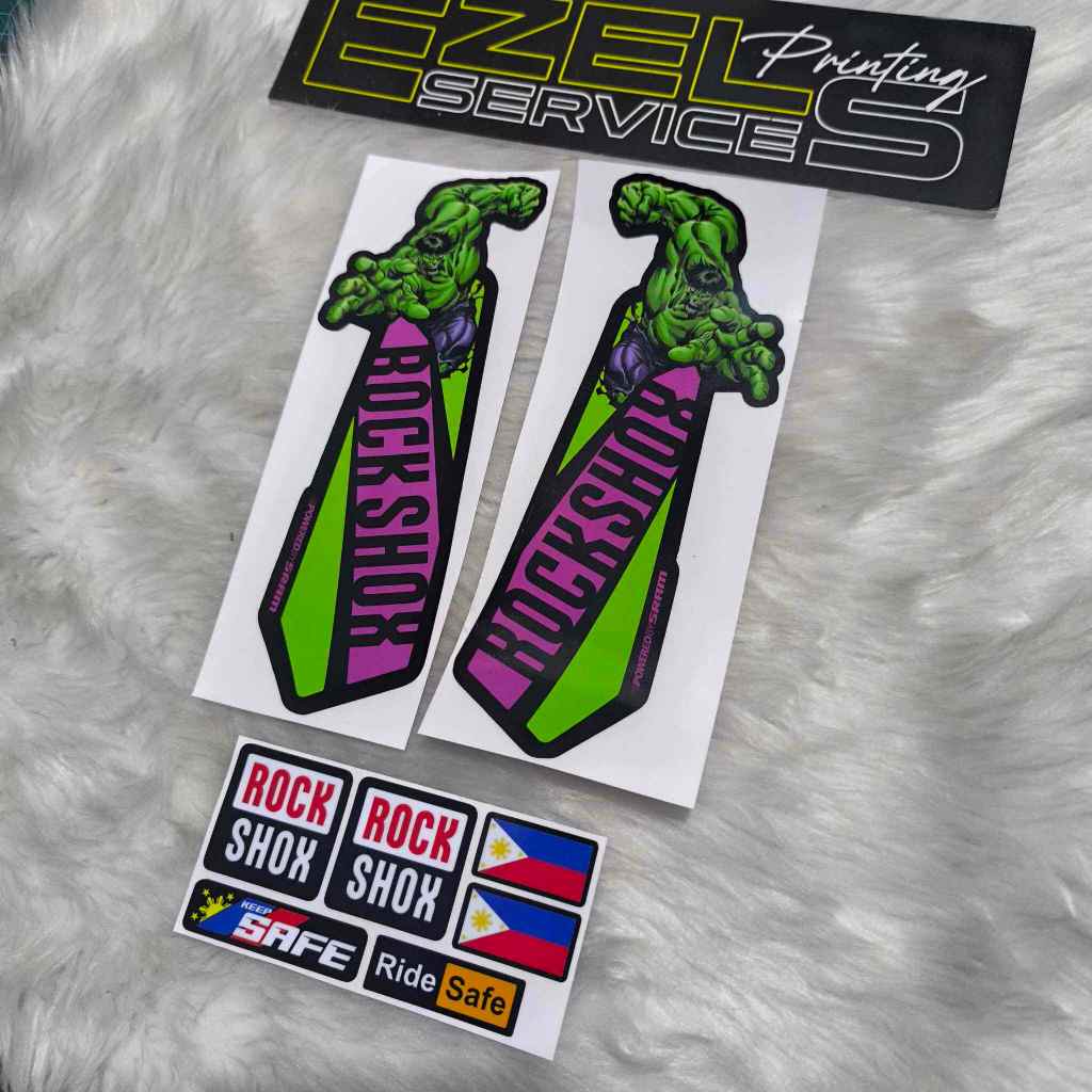 Hulk Rockshox Bike Fork Sticker Set | EZELSERVICESPH | Shopee Philippines