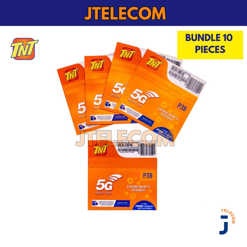 10 PIECES BUNDLE TNT SIM CARD 5G FRESH SEALED AUTHENTIC JTELECOM ...