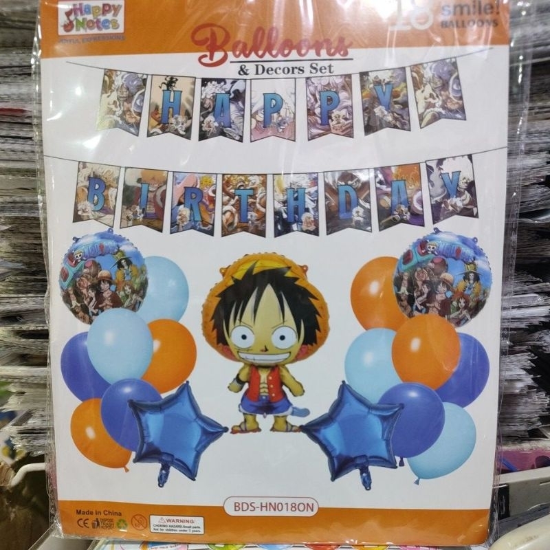 PARTY WITH HAPPY NOTES - ONE PIECE LUFFY 5 IN 1 SET / 18 IN 1 SET ...
