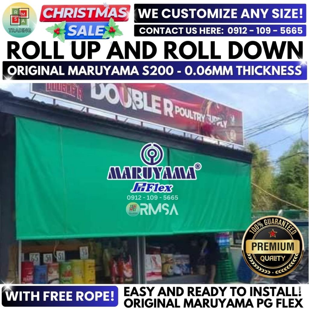 RMSA | 8x12ft ORIGINAL MARUYAMA PG FLEX S200 ROLL UP & DOWN W/ PULLEY ...