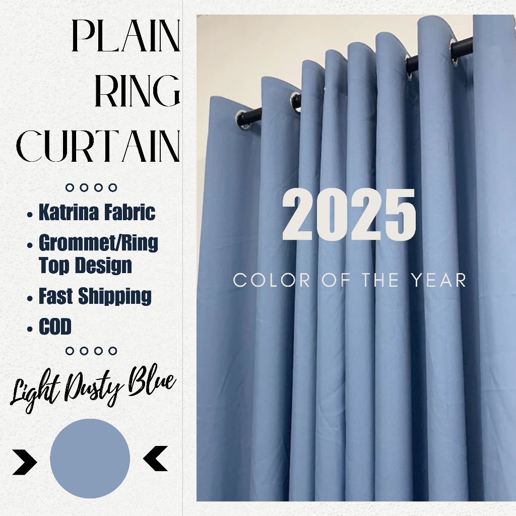 Future Dusk 2025 Color of the Year Plain Curtain - Ring Top Design, 6ft ...