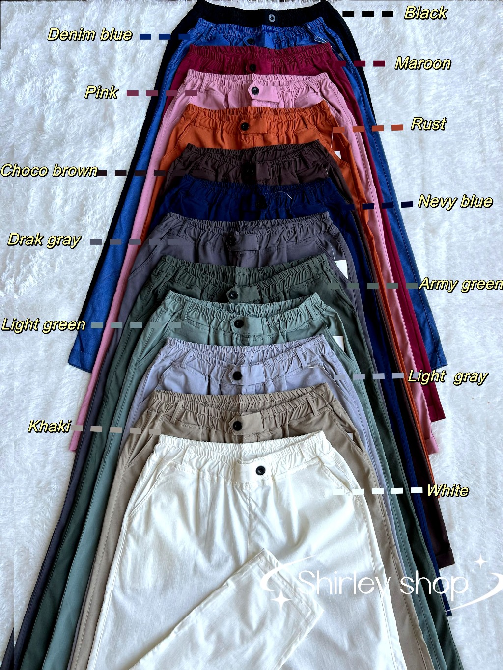 S-5XL/candy pants with button for women stretchable plain pants(Casual/Formal Pants) High Waist ...