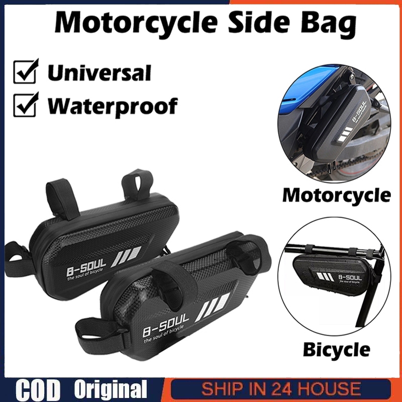 2PCS Waterproof 2L Motorcycle Saddle Bag Dual Zipper Universal ...