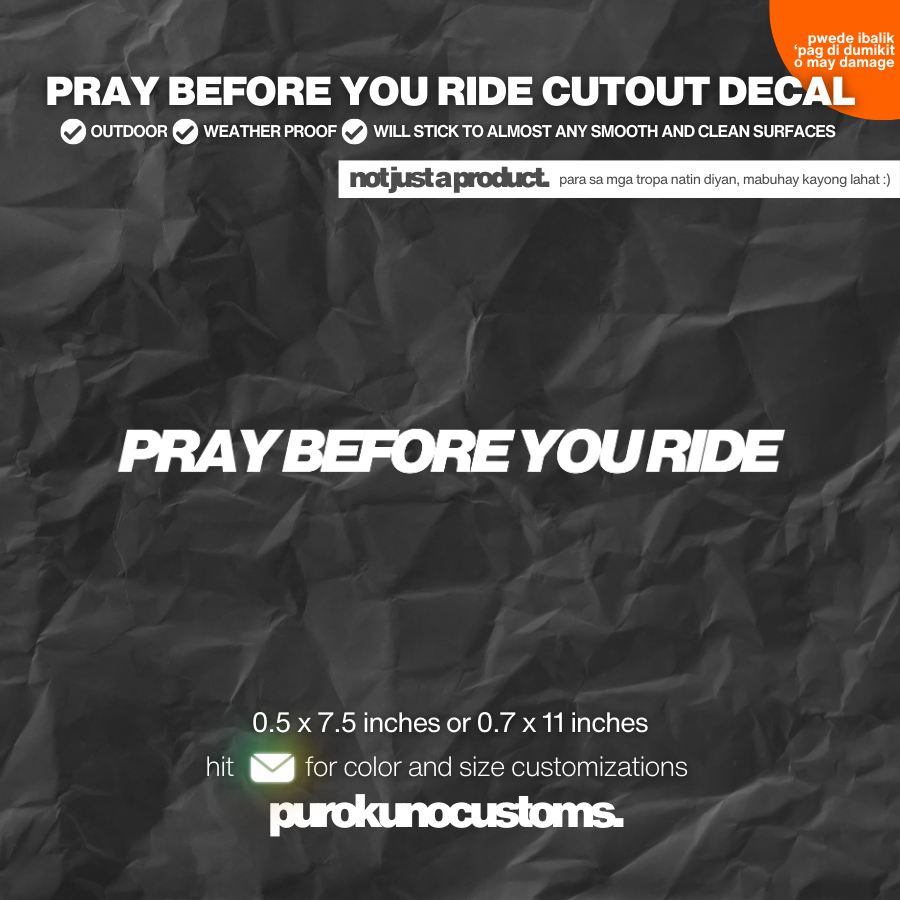 PRAY BEFORE YOU RIDE CUTOUT DECAL STICKER | Shopee Philippines