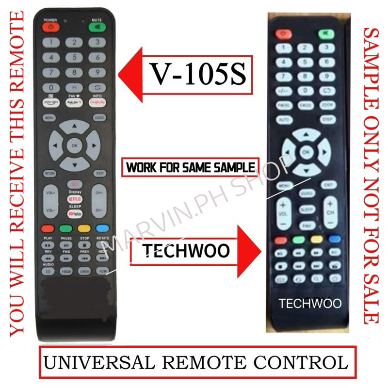 Ready to use Remote Control for TECHWOO 100% Work Universal remote ...