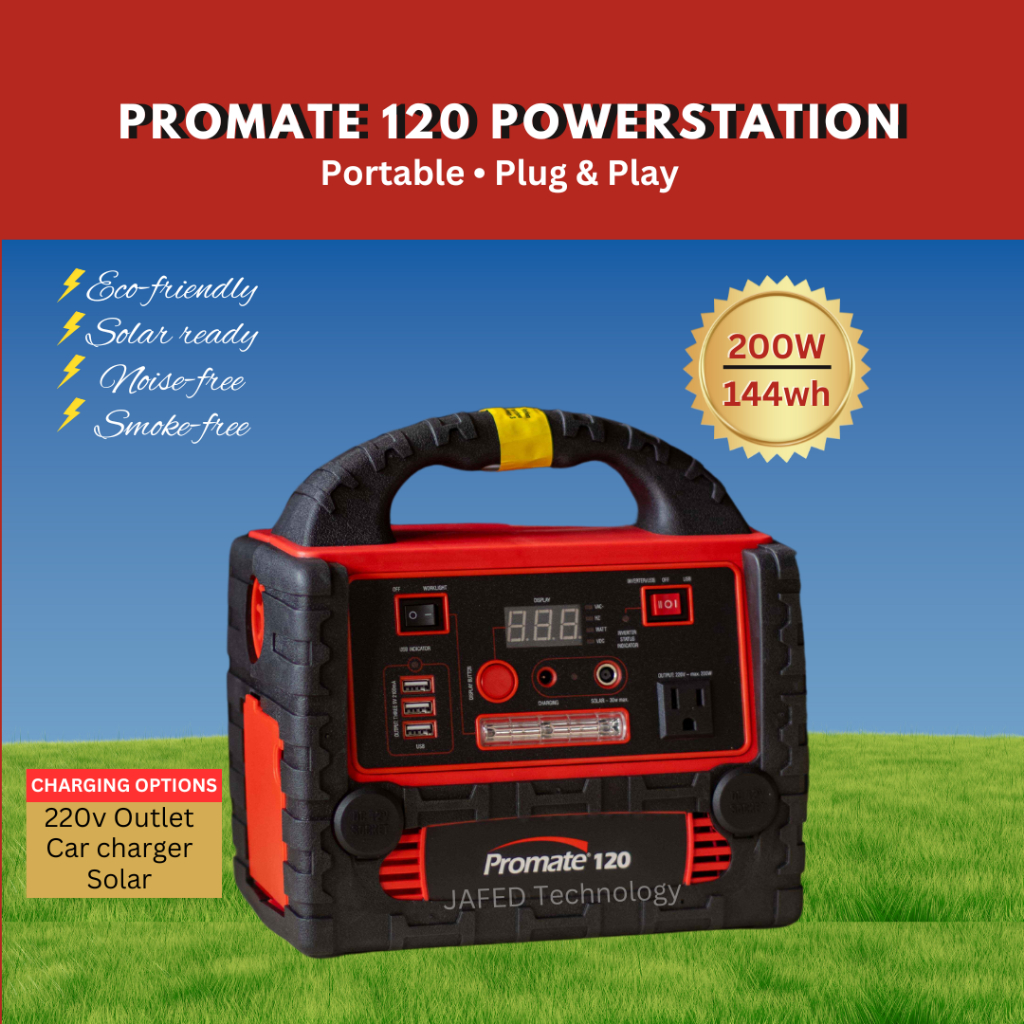 [JAFED] PROMATE 120 Portable Powerstation Powerbank 200W 144WH | Shopee Philippines