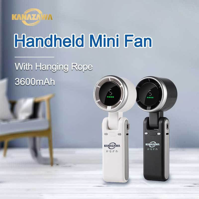 KANAZAWA Handheld Portable Mini Fan Rechargeable 3600mAh With Hanging ...