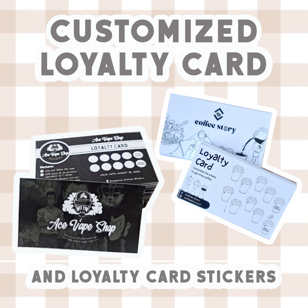 customized loyalty card back to back print and stickers | Shopee ...