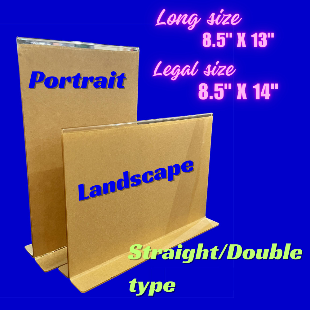 2pcs, 1pc Clear Acrylic Stand Long [8.5inx13in] Legal [8.5inx14in] T ...