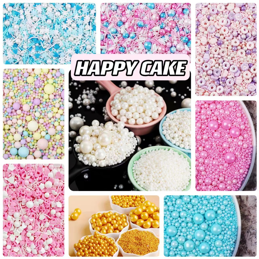 【Local 】500g Cake Sprinkles Dragees white Pearl Cake Decoration styles ...