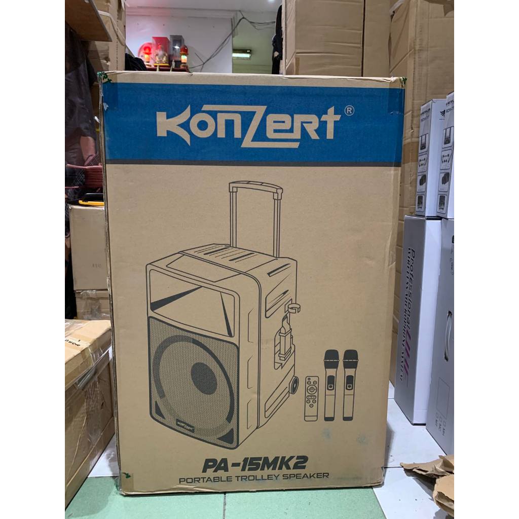 Konzert PA-15MK2 15 inch 500W Portable Trolley Speaker with USB/SD, FM ...