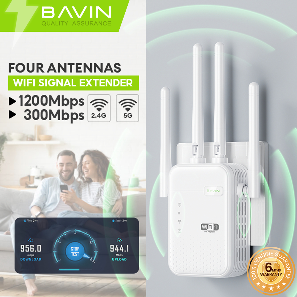 BAVIN PC2053 / PC2055 Wireless WiFi Repeater AP Signal Extender 2.4G / 5G Supports Up To ...