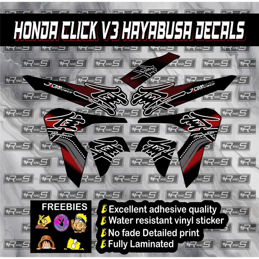 HONDA CLICK V3 HAYABUSA STICKER DECALS HD PRINT | Shopee Philippines