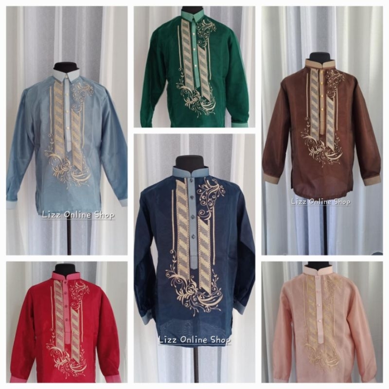 Modern Colored Barong Chinese Collar | Shopee Philippines