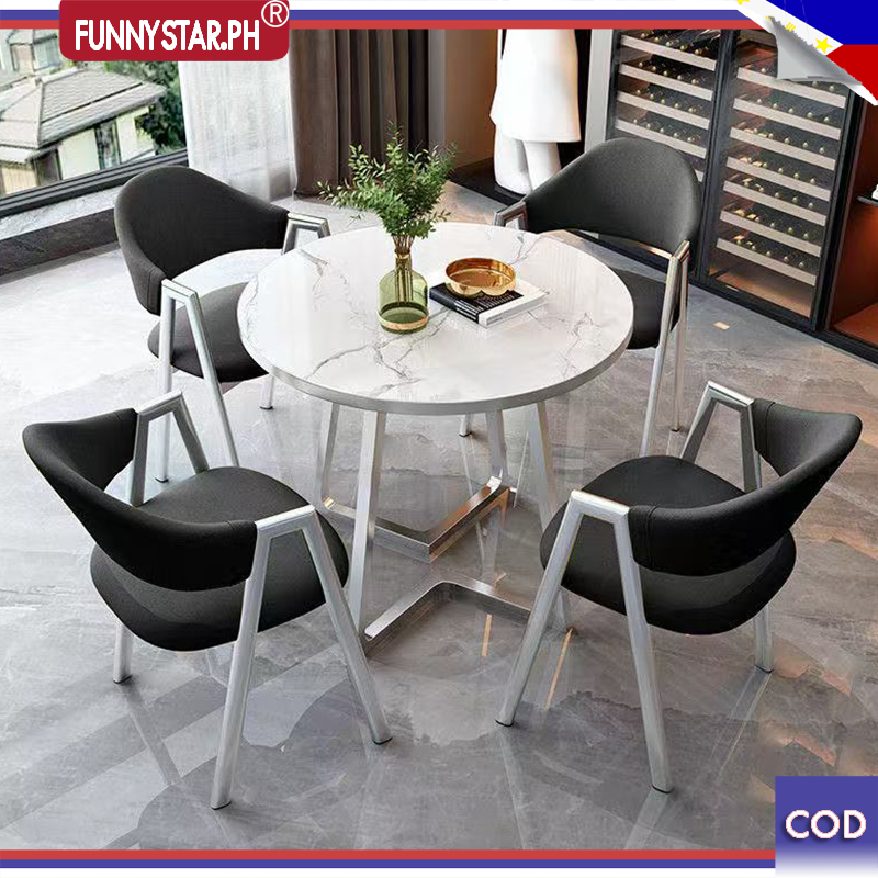 Nordic Minimalist Dining table Round Business Office Negotiation Table ...