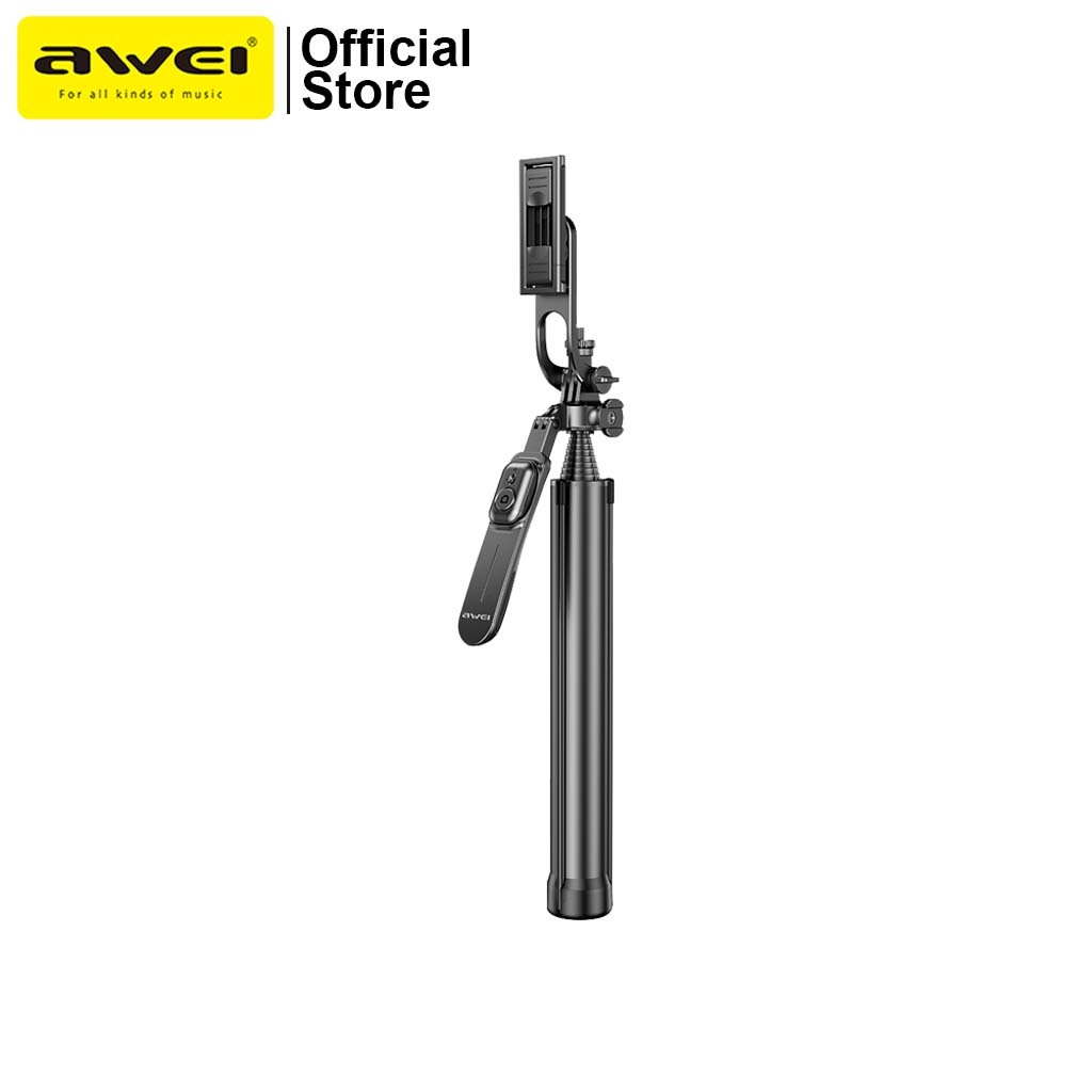 Awei X55 Retractable Wireless Selfie Stick Tripod Universal Adjustment ...