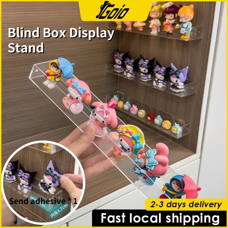 1/4pcs Wall Mounted Blind Box Display Stand Acrylic Transparent Shelf ...