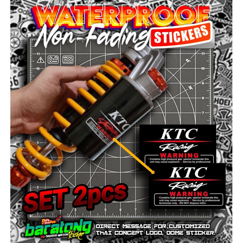 KTC RACING SHOCK STICKER SET 2PCS | WATERPROOF LAMINATED STICKER ...