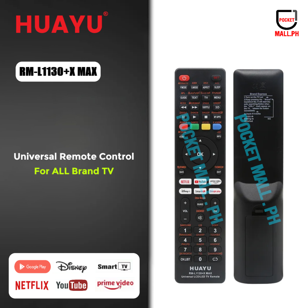 HUAYU RM-L1130+X MAX LED/LCD Universal Smart TV Remote Control COD | Shopee Philippines