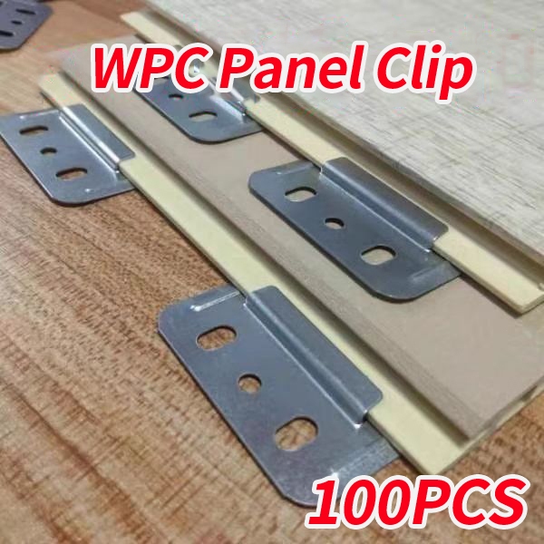 100PCS WPC Panel Clip Stainless Steel Wall Board Clip Ceiling Fluted ...