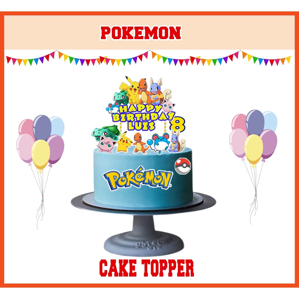 Customized POKEMON Cake topper , cupcake topper for birthday party ...