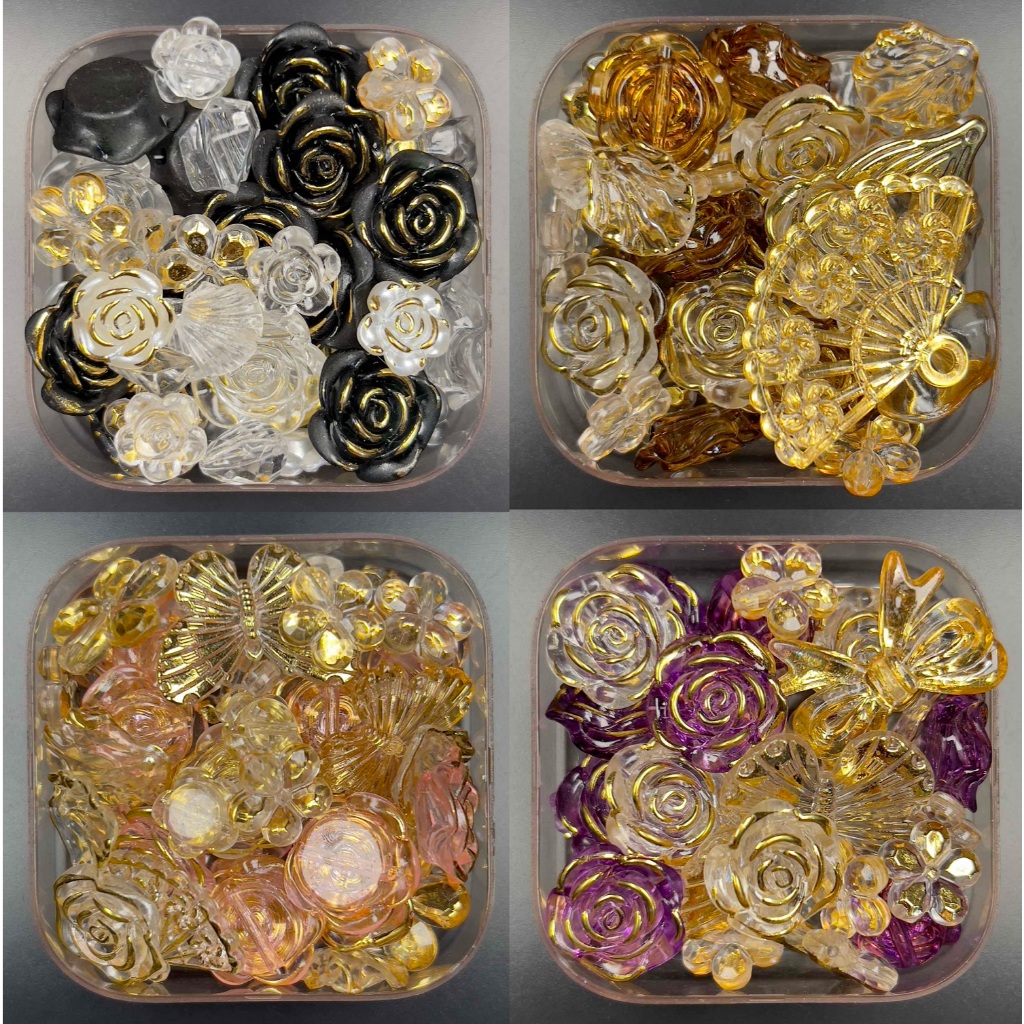 Veeds 20 Grams Assorted Bead 6-30mm Gold Mix DIY Beads Art and Craft ...