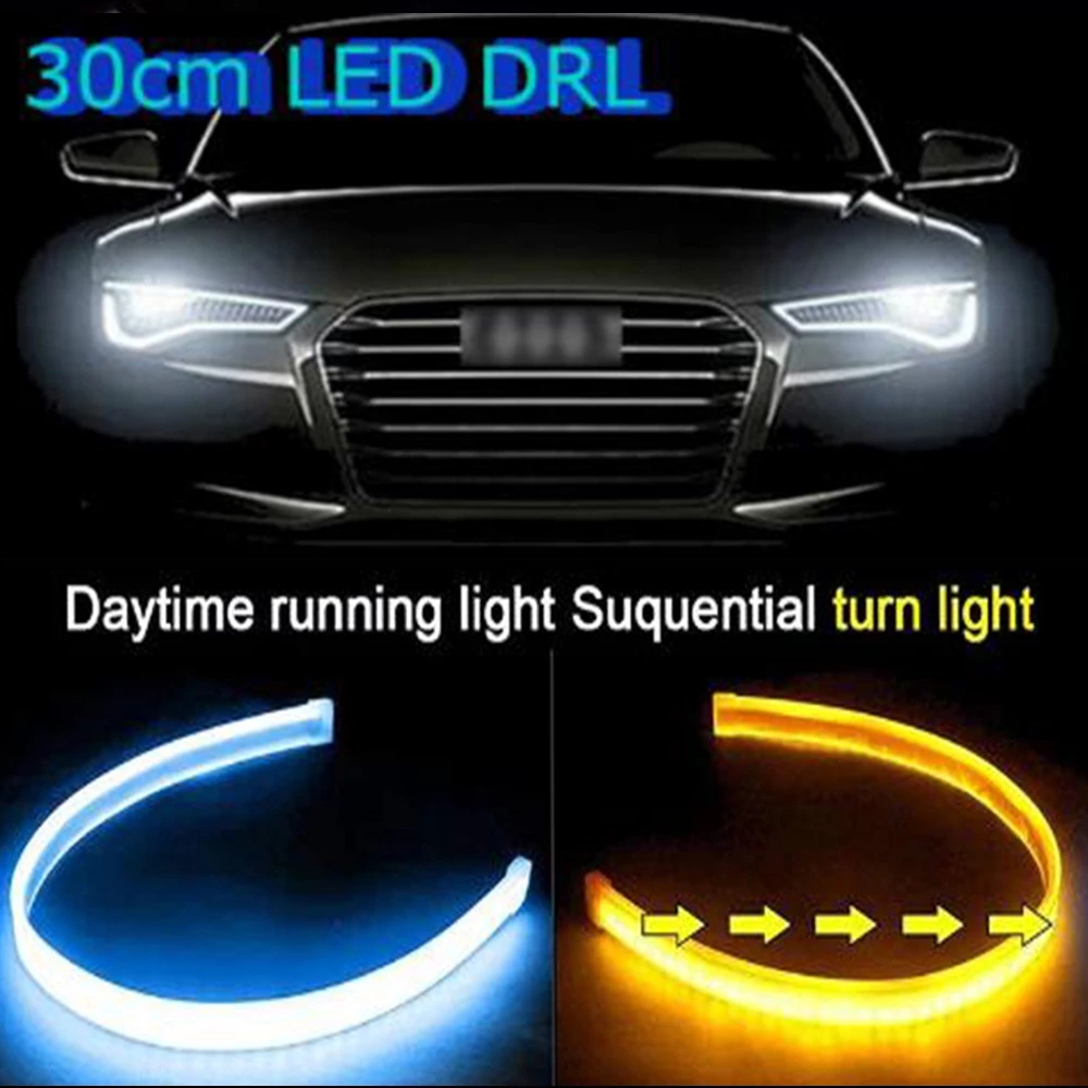 LED DRL Car Daytime Running Light Flexible Waterproof Strip Auto ...