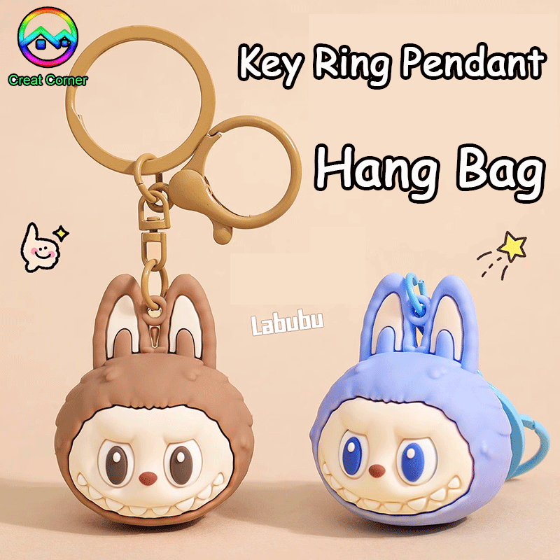Labubu Keychain Cute Cartoon Plush Pendant Doll Bag Charms Pendant ...
