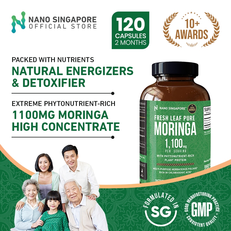 Moringa Supplement 1100mg, 90 Nutrients 46 Antioxidants Moringa Powder ...