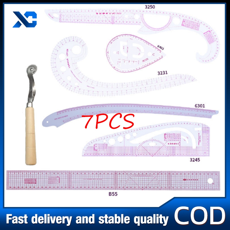 7/8/13/19 tailor measuring set sewing drawing ruler sleeve arm French ...