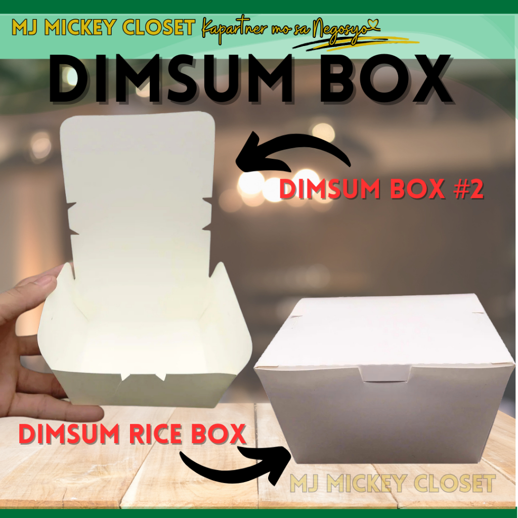 White Dimsum Box Siomai Rice Box Takoyaki Box 25pcs per pack | Shopee ...