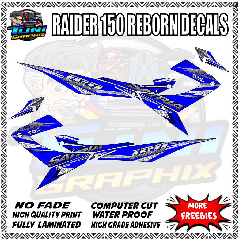Raider 150 Reborn Carb Halftone Satria Decals (High Quality Print ...