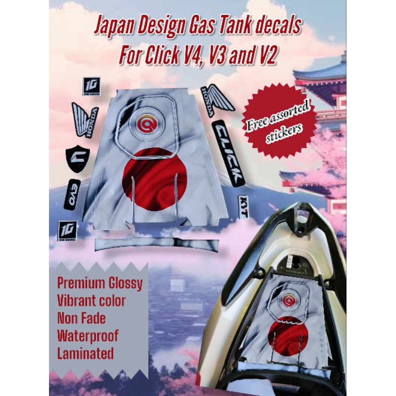 Gas Tank sticker for Honda Click V4,V3 & 2 Motorcycle accessories ...