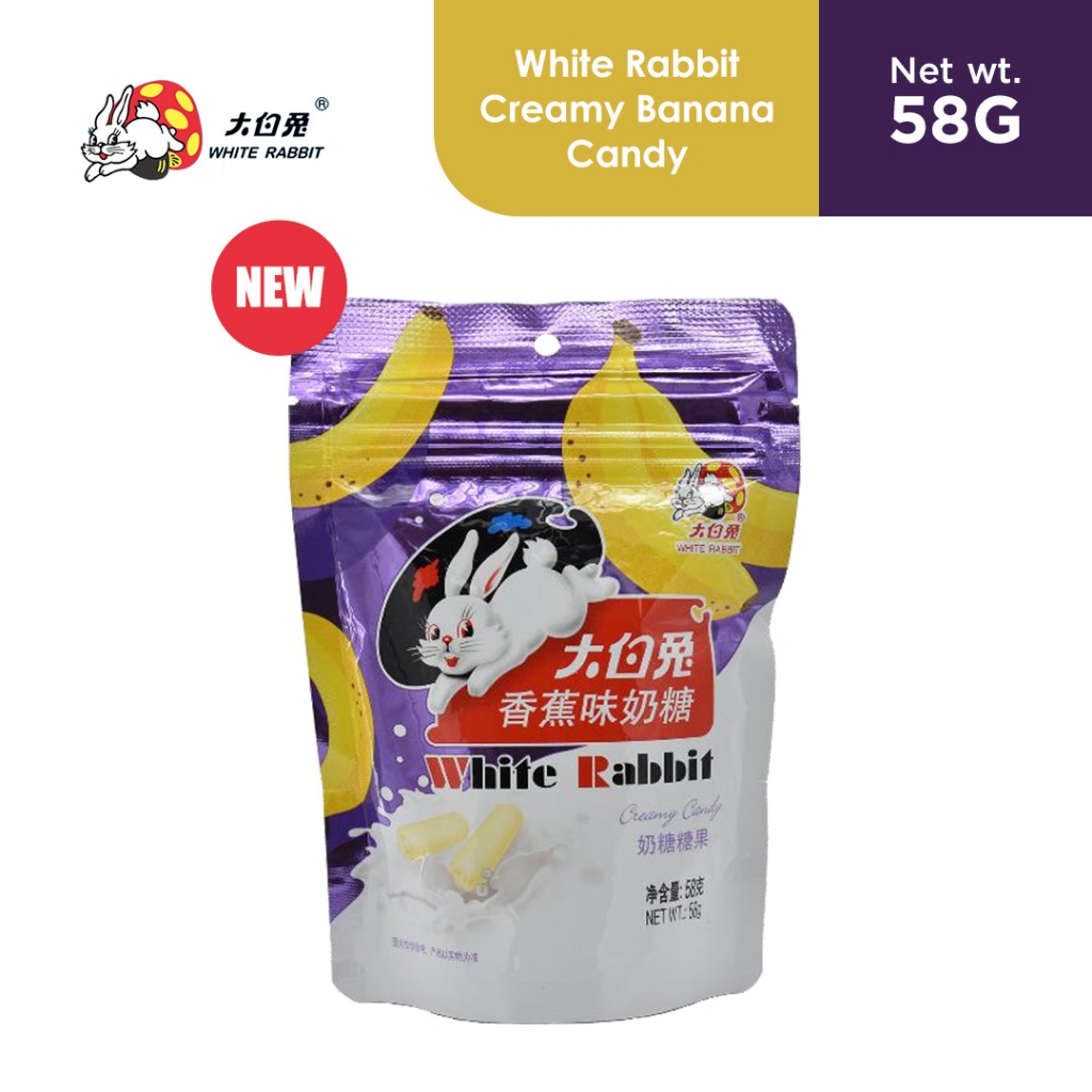 White Rabbit Banana Flavor Creamy Candy - 100% Original 58g | Shopee ...