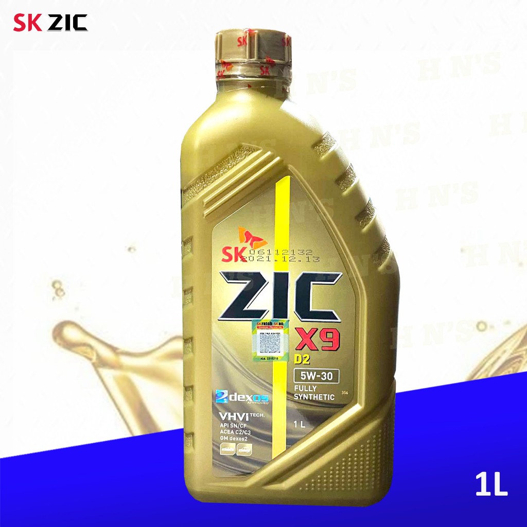 SK ZIC X9 D2 (Dexos2) 5W-30 Fully Synthetic Motor Oil 1L ( 1 Liter ...
