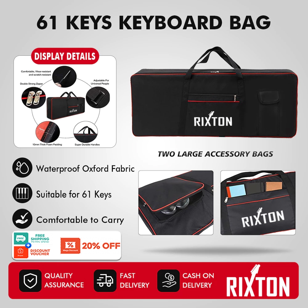 RIXTON Piano Bag Keyboard Case 61 Keys Keyboard Instrument Keyboard Bag ...