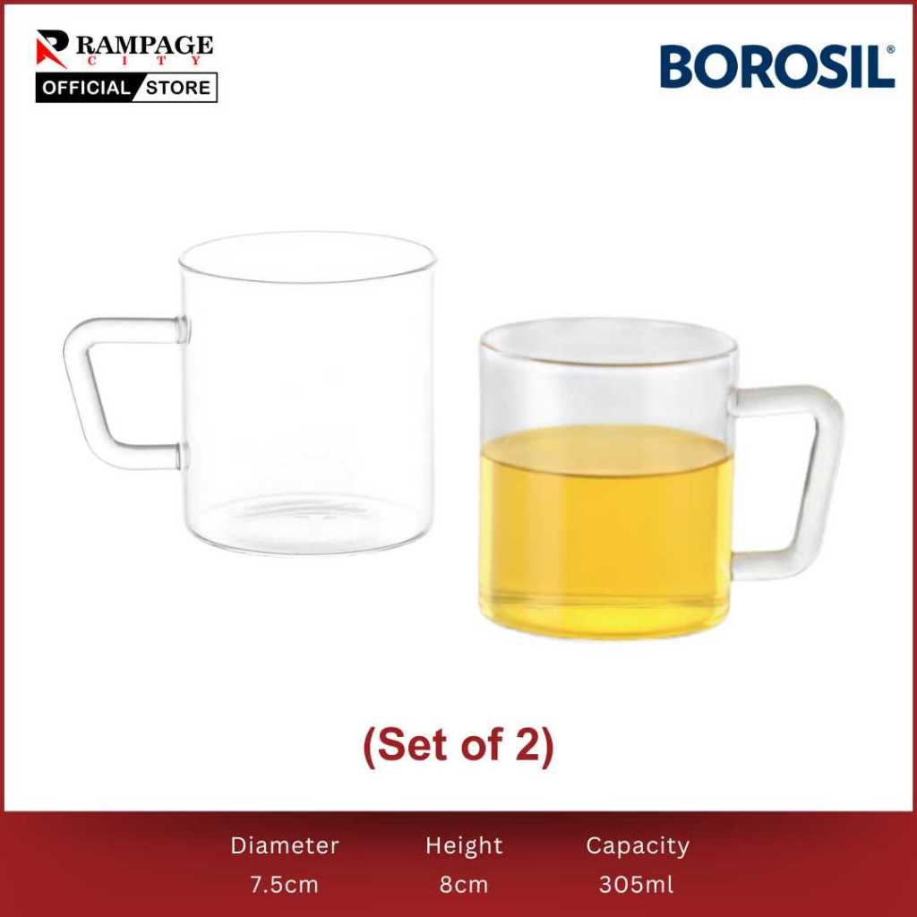 BOROSIL(SET OF 2) VISION CLASSIC DELITE 305 ml Classic design ...