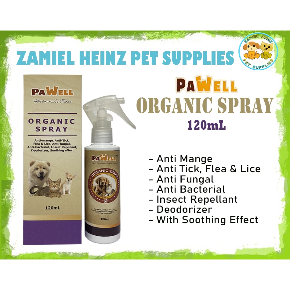 PAWELL Organic Spray (Anti-Mange/Anti-Tick/Deodorizer) for cats & dogs ...