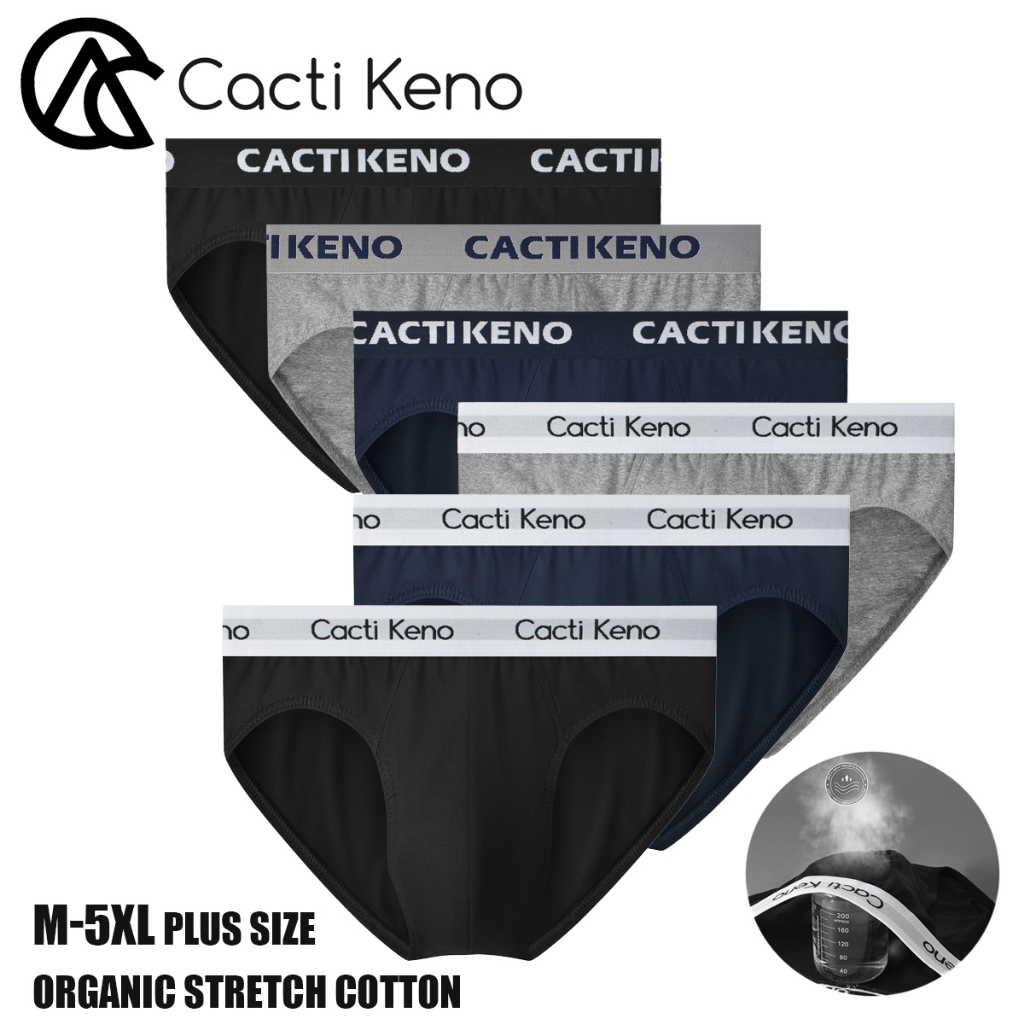3pcs Cacti Keno Briefs For Men Comfortable Organic Cotton Shorts Plus ...