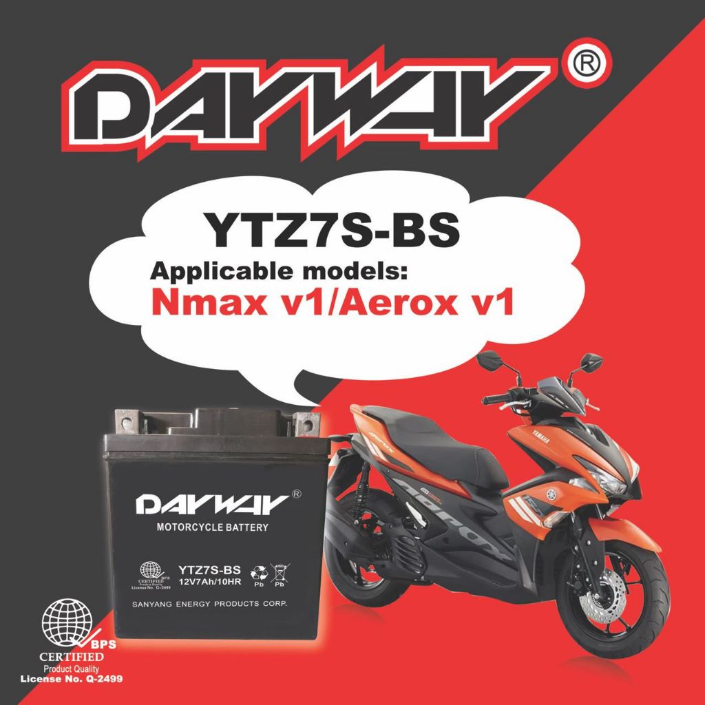 Motorcycle DayWay battery 7S applicable model Nmax v1 Aerox v1 | Shopee ...