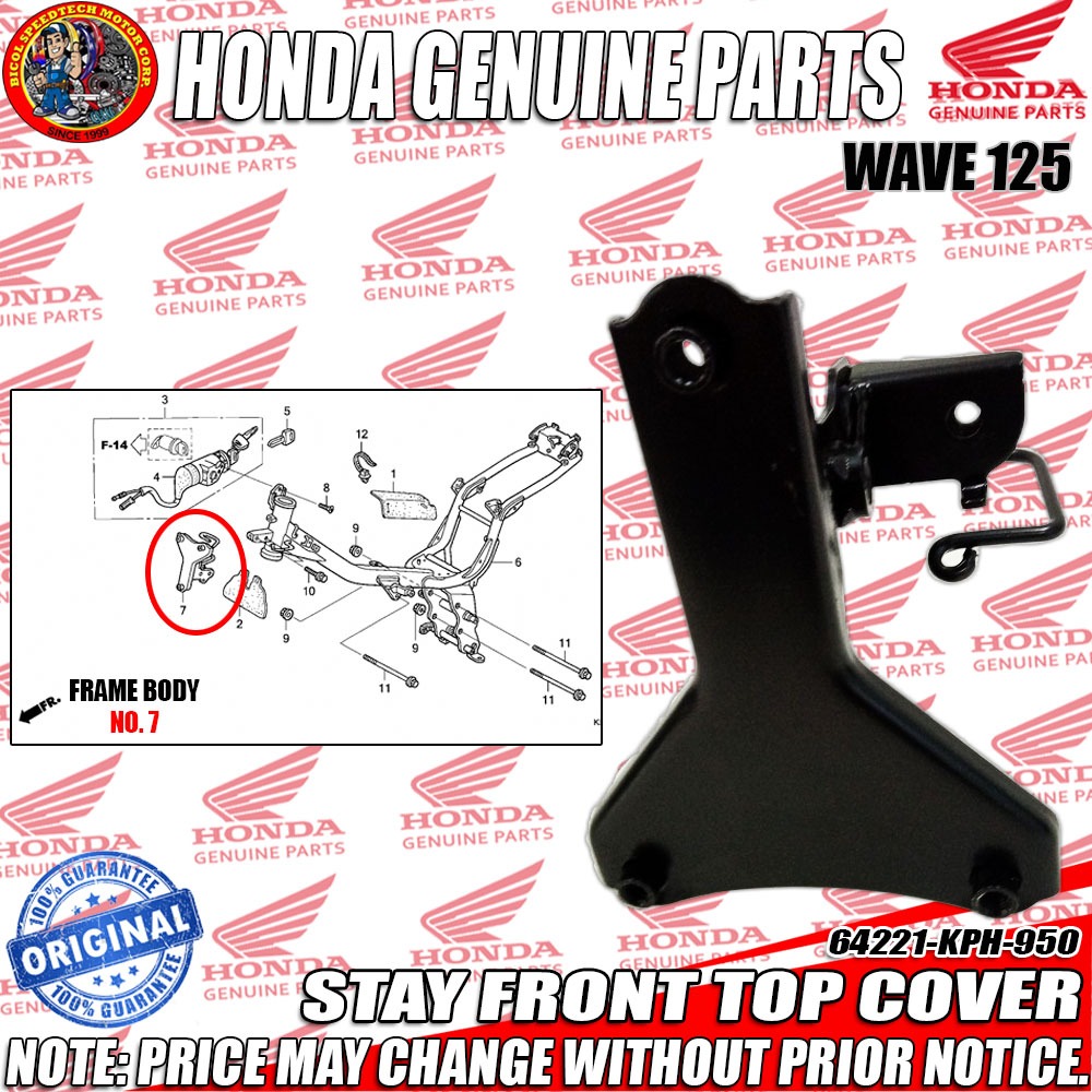 WAVE 125 S STAY FRONT TOP COVER (HPI) (Genuine: 64221-KPH-950) | Shopee ...