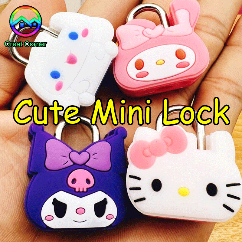 Creative Cartoon Metal Mini Lock Sanrio Cute Locker Padlock With Keys ...