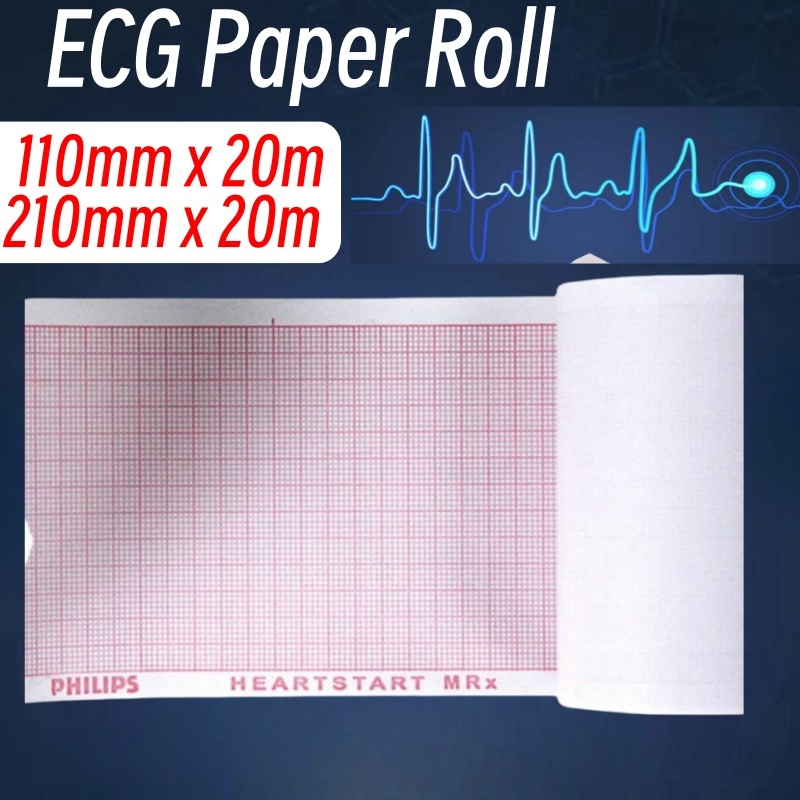 210mm x 20m ECG Paper/Red Grid Thermal Recording Paper Roll For ECG ...