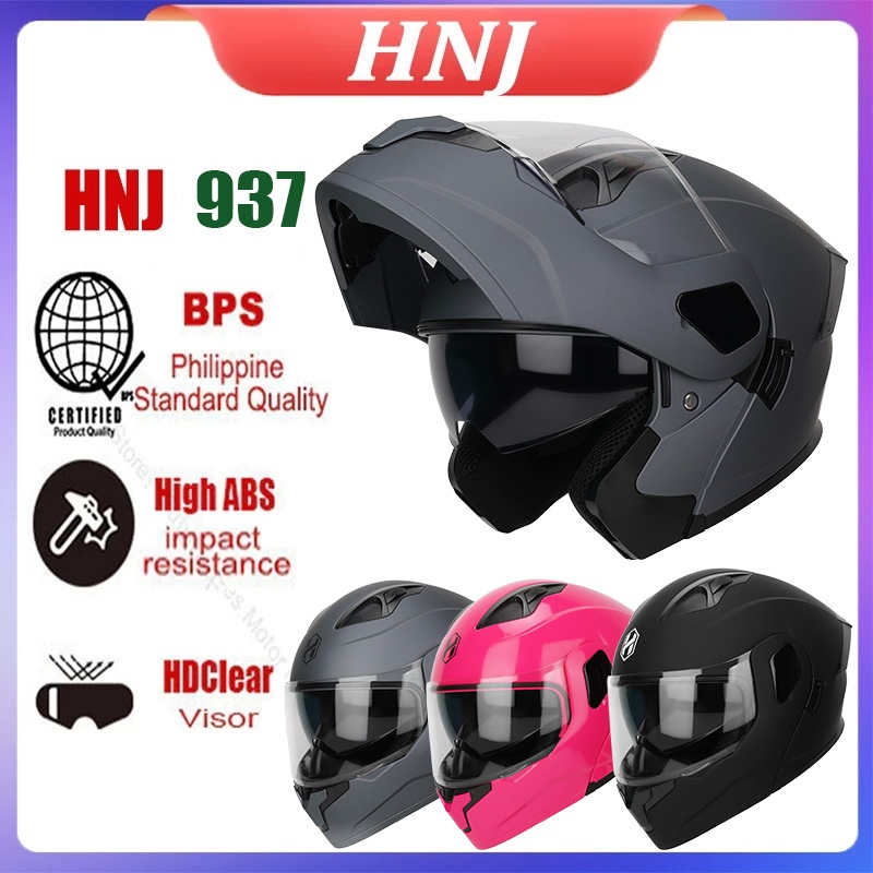 HNJ 937 Plain Modular Helmet Full Face Unisex Motorcycle Helmet Open ...