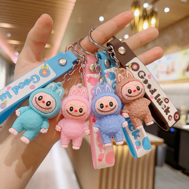 Cute Labubu Key chain Car Keys Blind Box Surprise Kids The Monsters ...