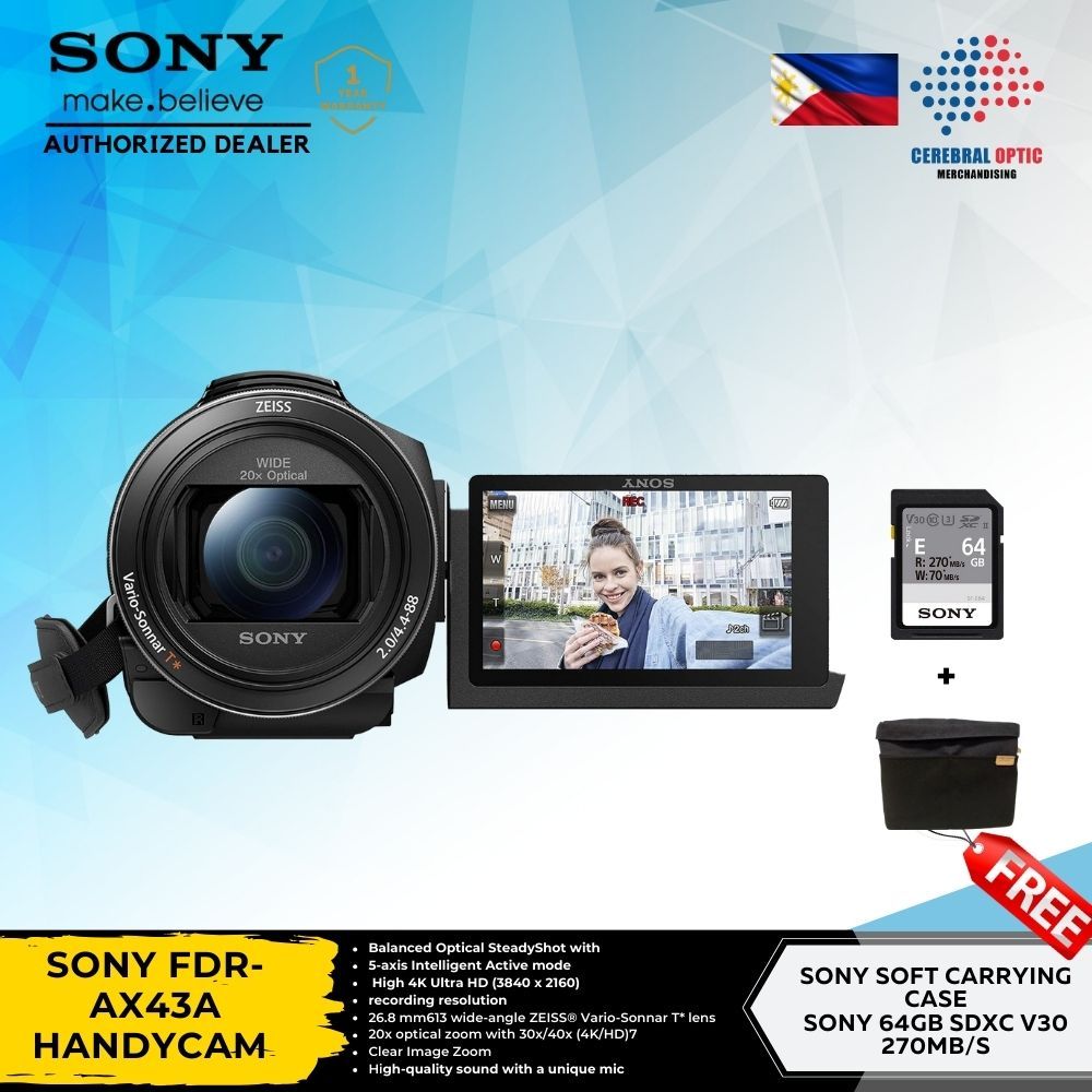 SONY FDR-AX43A HANDYCAM - 4K Handycam with Exmor R CMOS sensor ...